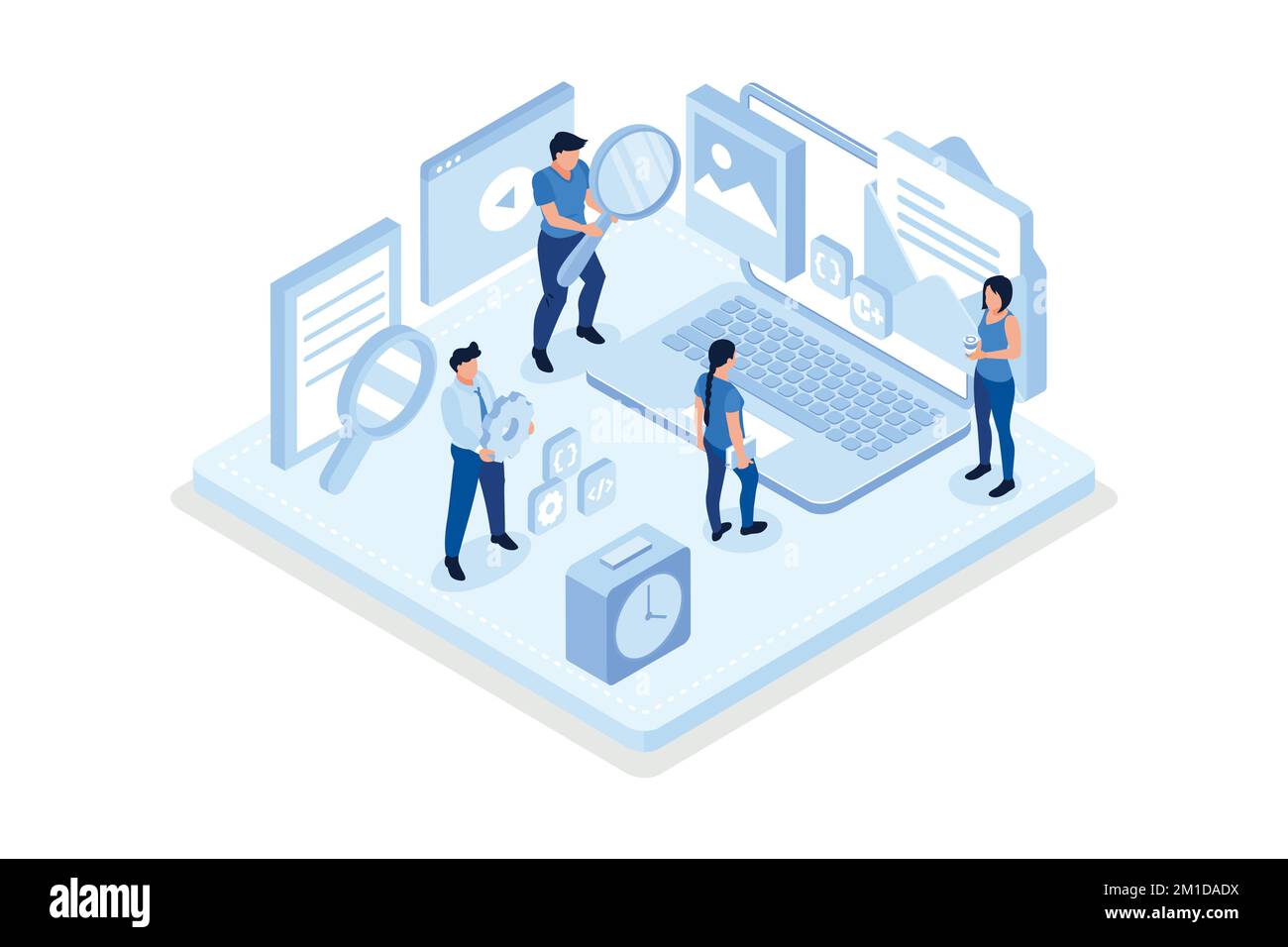 People team work together in web industry. Can use for web banner, infographics, hero images ...