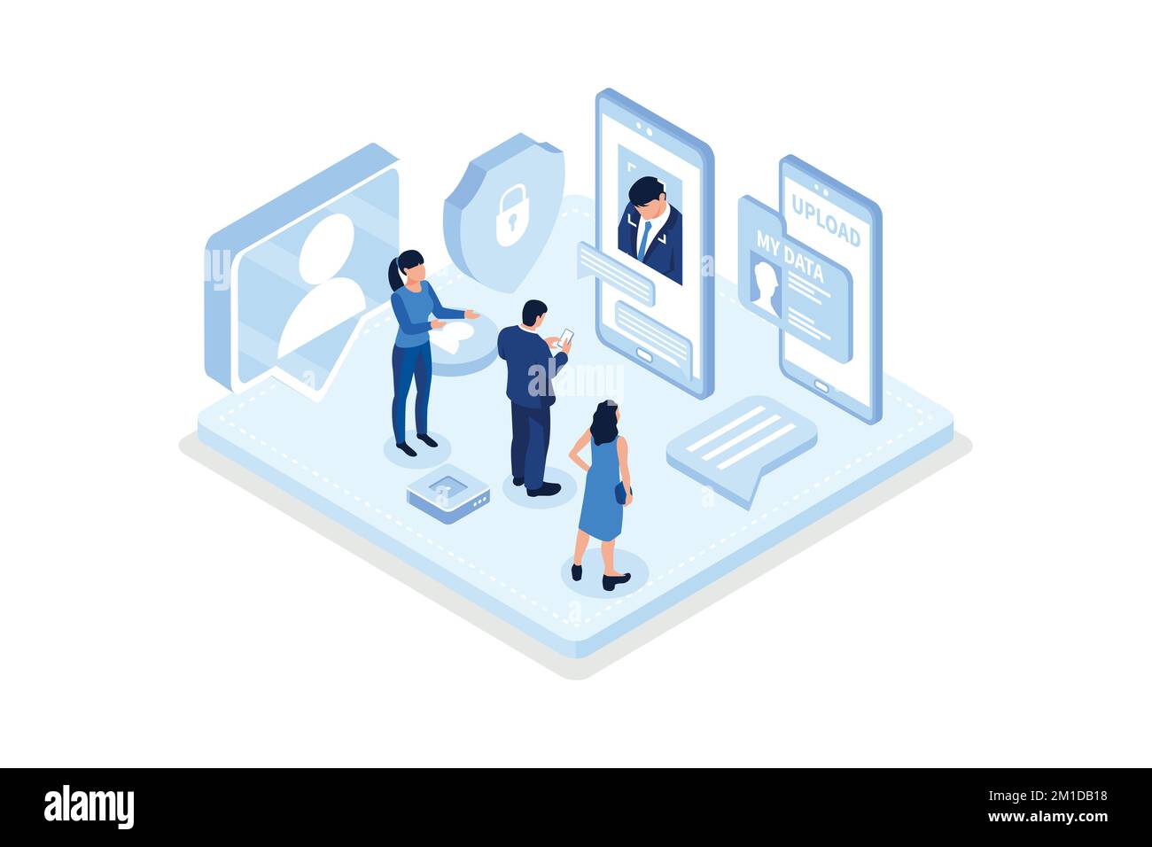 Face recognition technology concept. Can use for web banner, infographics, hero images ...