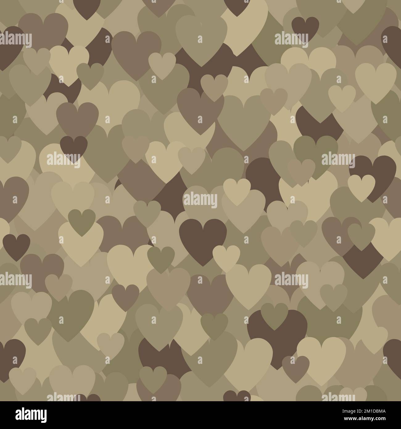 Military Seamless Pattern with Tan Heart Spots. Camouflage Background ...