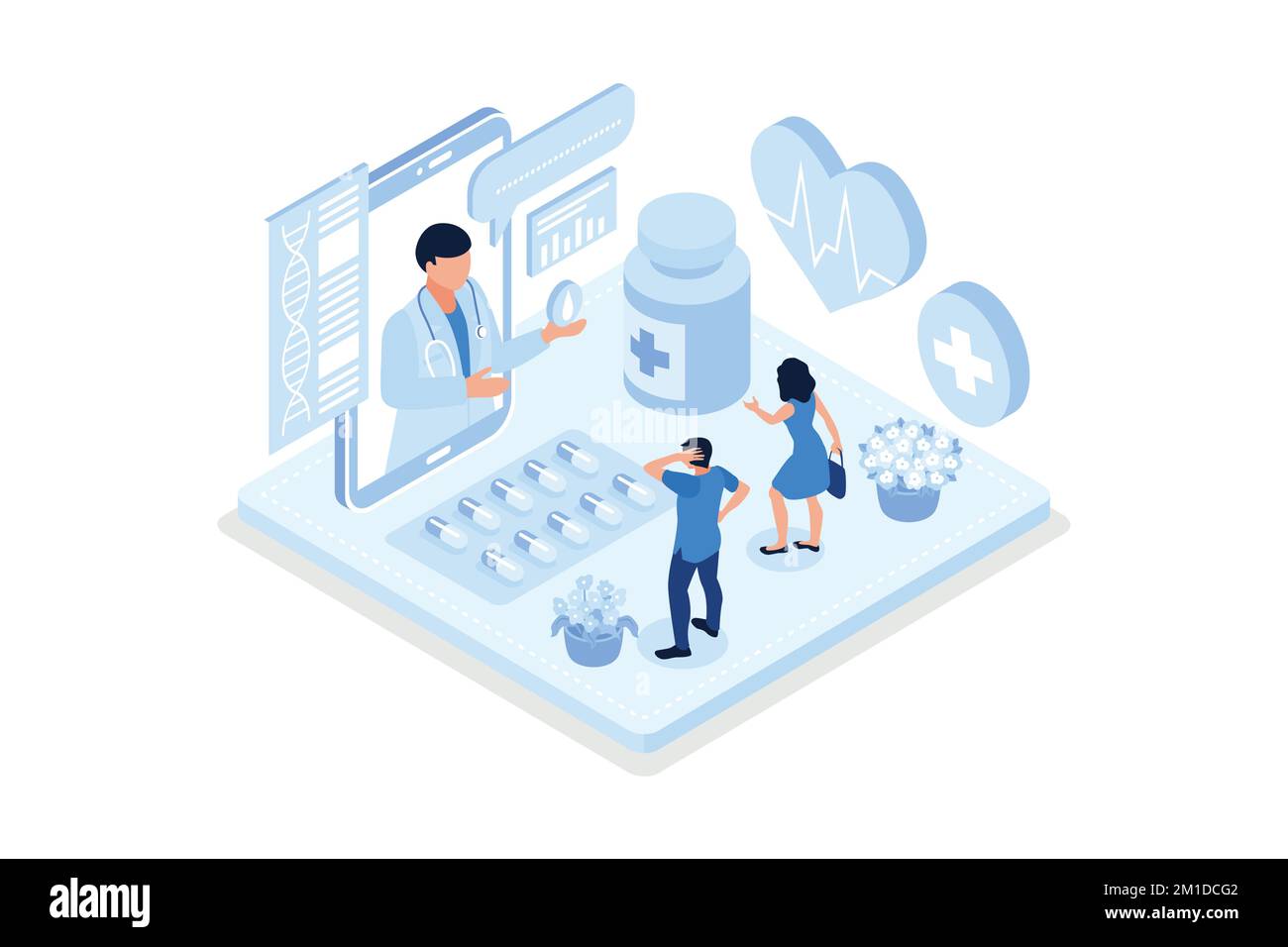 Doctor online concept with character. Can use for web banner, infographics, hero images ...