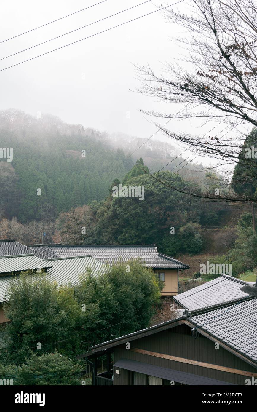 Japanese Hot spring town, Kurokawa onsen village in Kumamoto, Japan ...