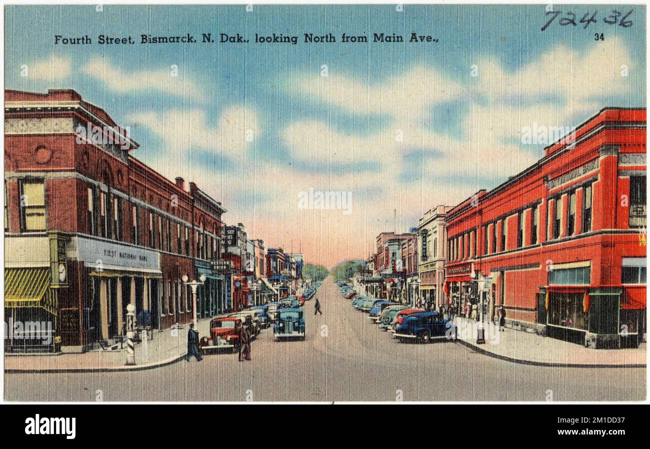 Fourth Street, Bismarck N. Dak., looking north from Main Ave. , Cities ...