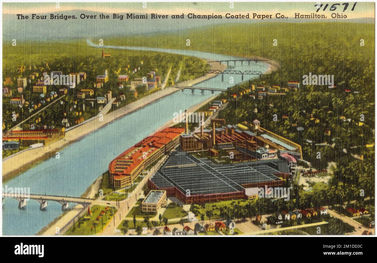 The four bridges, over Big Miami River and Champion Coated Paper Co ...