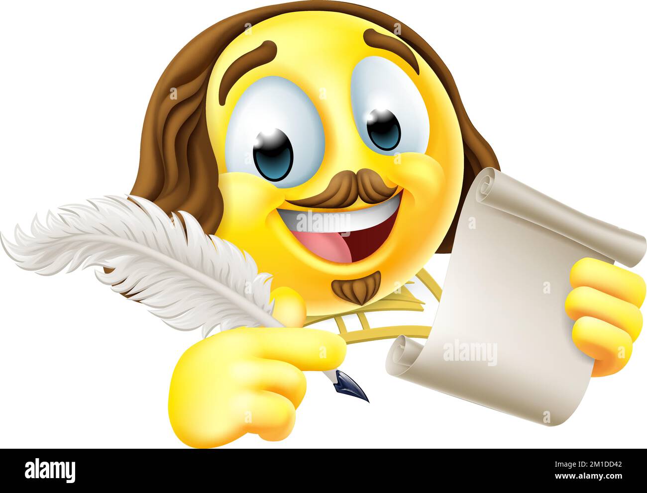 Shakespeare Poet Emoticon Emoji Cartoon Face Icon Stock Vector Image ...