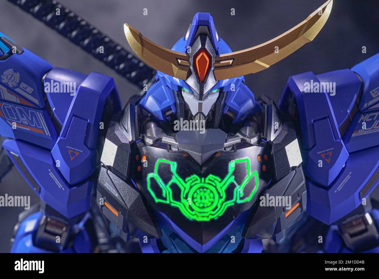 A closeup of Moshow Progenitor Effect Masamune Date figure on dark ...