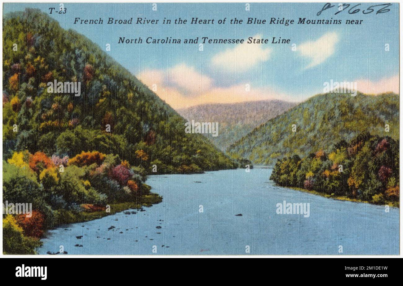 French Broad River in the heart of the Blue Ridge Mountains near North ...