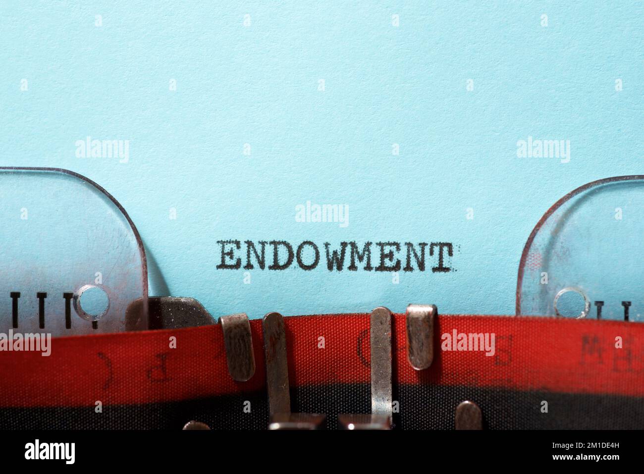Endowment word written with a typewriter Stock Photo - Alamy