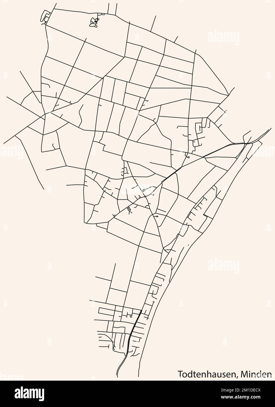 Street roads map of the TODTENHAUSEN QUARTER, MINDEN Stock Vector Image ...