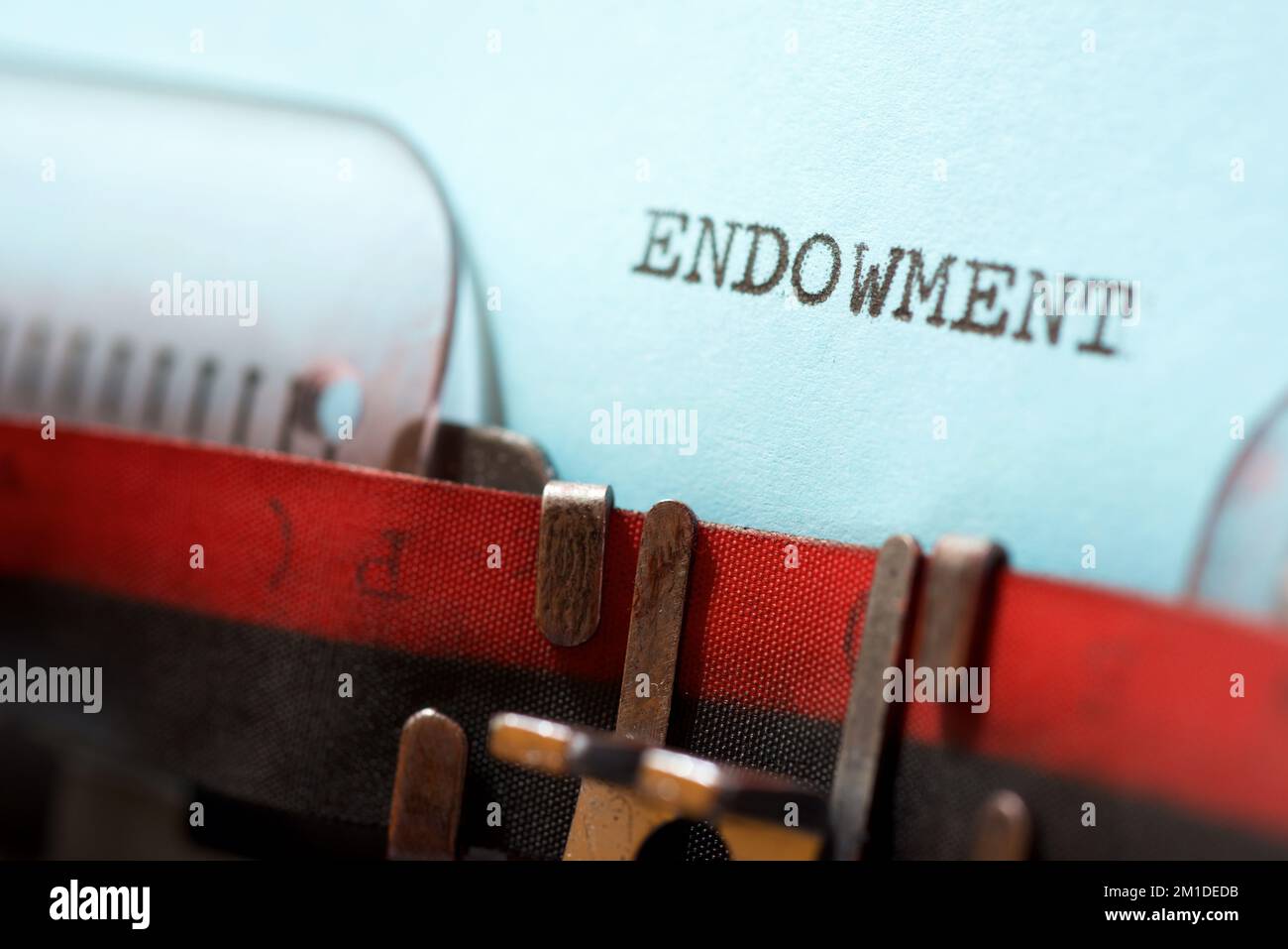 Endowment word written with a typewriter Stock Photo - Alamy