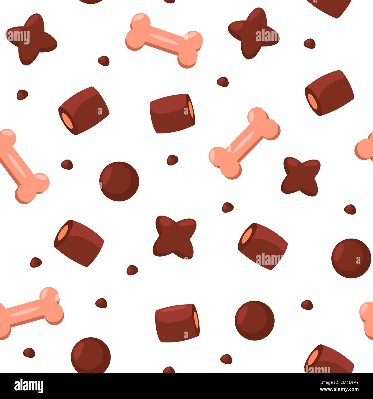 Dry pet food pattern. Seamless print of dog meal cartoon flat style ...