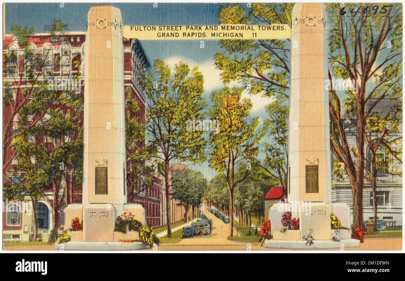 Fulton Street Park and Memorial Towers, Grand Rapids, Michigan ...