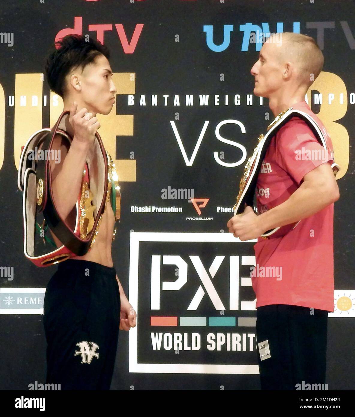 Japanese boxer Naoya Inoue (L) and Britain's Paul Butler engage in a ...