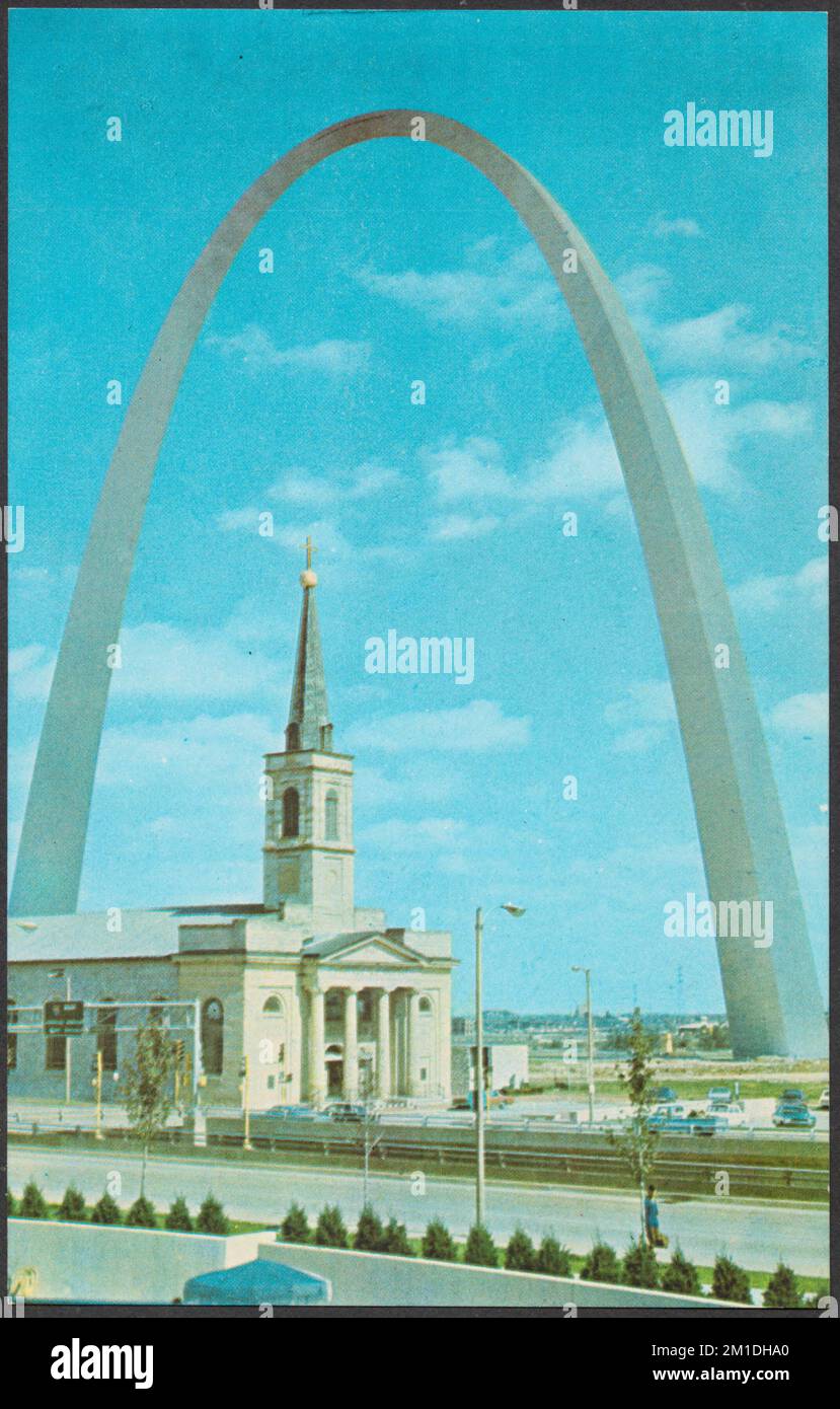 The Gateway Arch and the Old Cathedral, Saint Louis, Mo. , Monuments ...