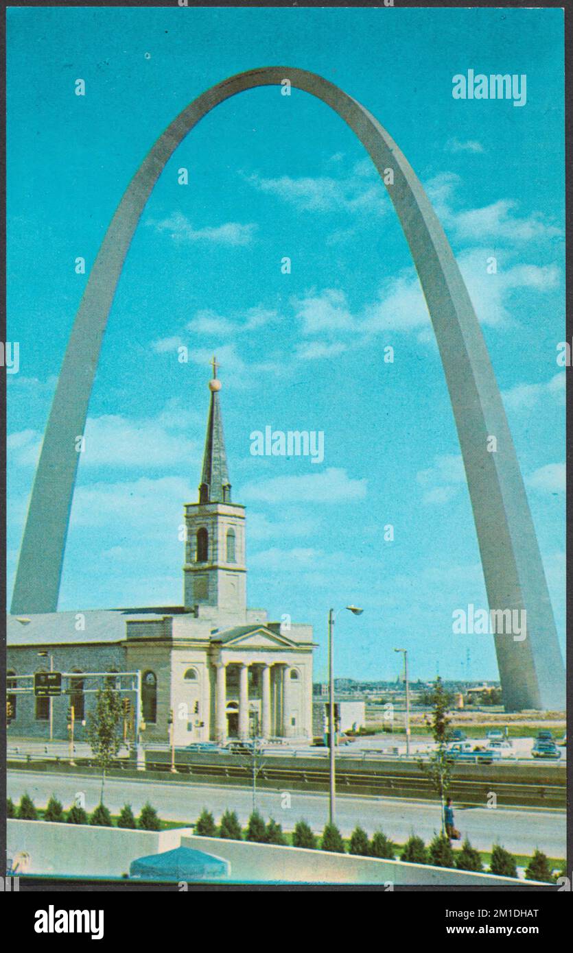 The Gateway Arch and the Old Cathedral, Saint Louis, Mo. , Monuments ...