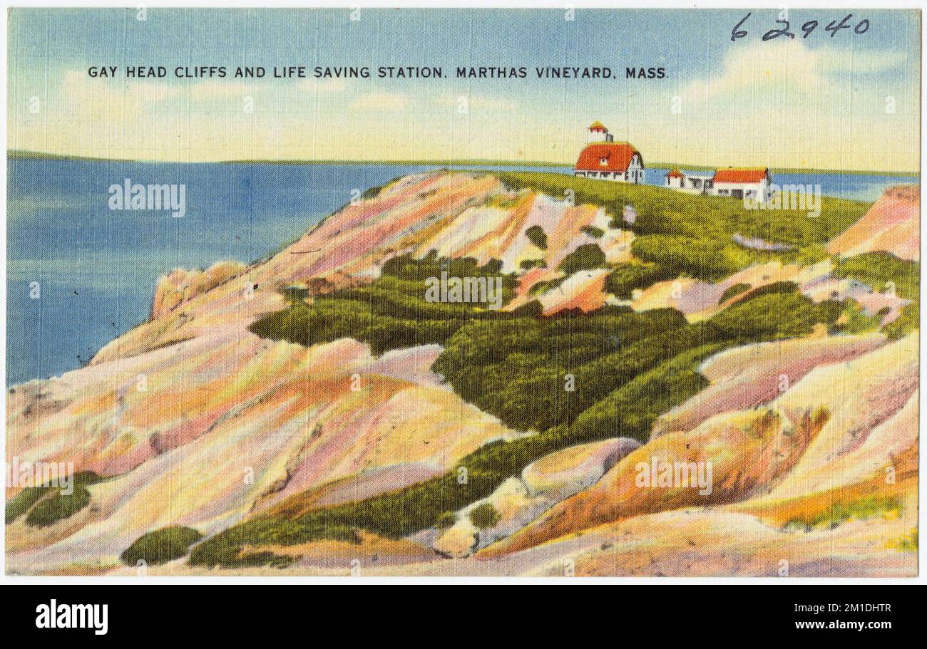 Gay Head Cliffs and Life Saving Station, Martha's Vineyard, Mass ...