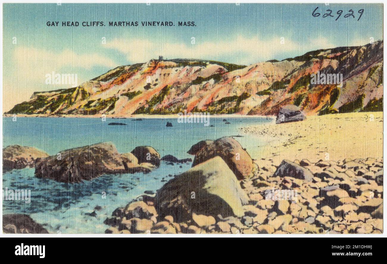 Gay Head Cliffs, Martha's Vineyard, Mass. , Cliffs, Tichnor Brothers ...