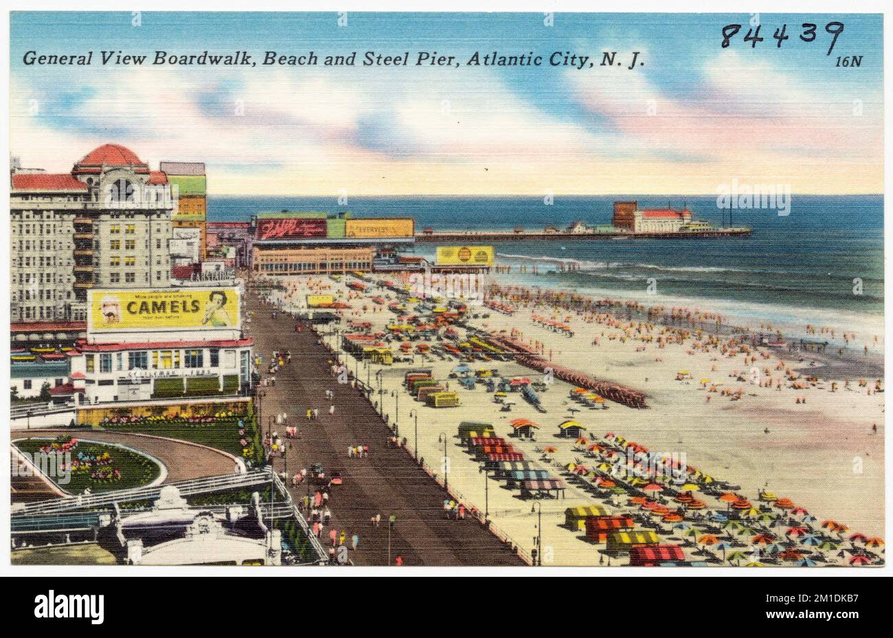 General view boardwalk, Beach and Steel Pier, Atlantic City, N. J ...