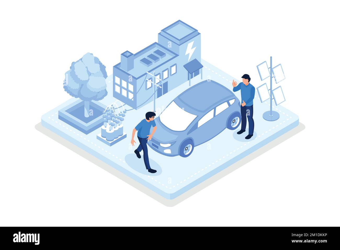 People characters talking with customer support. Woman and man ask ...