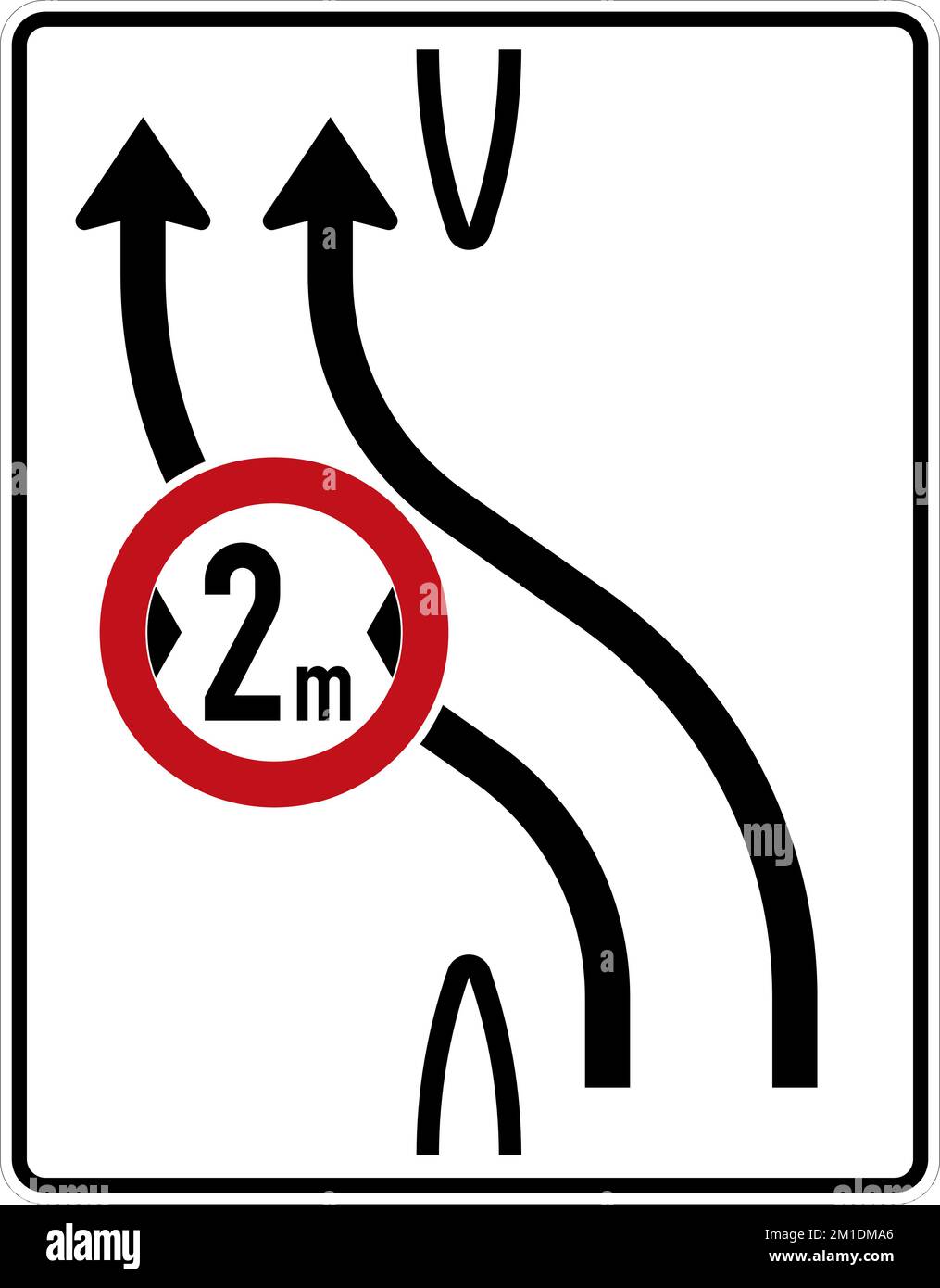 This sign indicates the end of a lanelanes. All the traffic in this ...