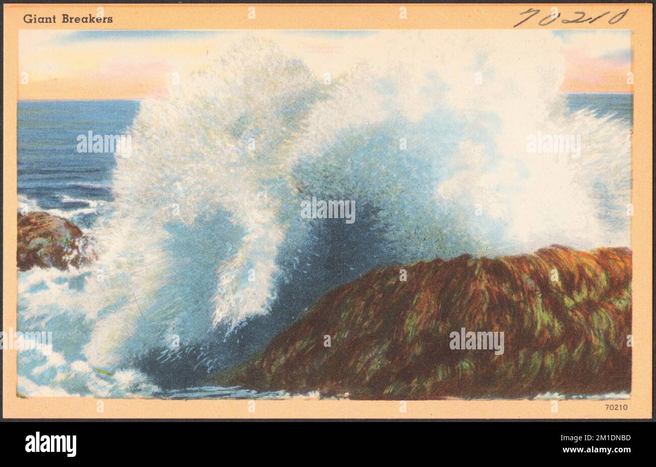 Giant breaker , Seas, Rocks, Tichnor Brothers Collection, postcards of ...