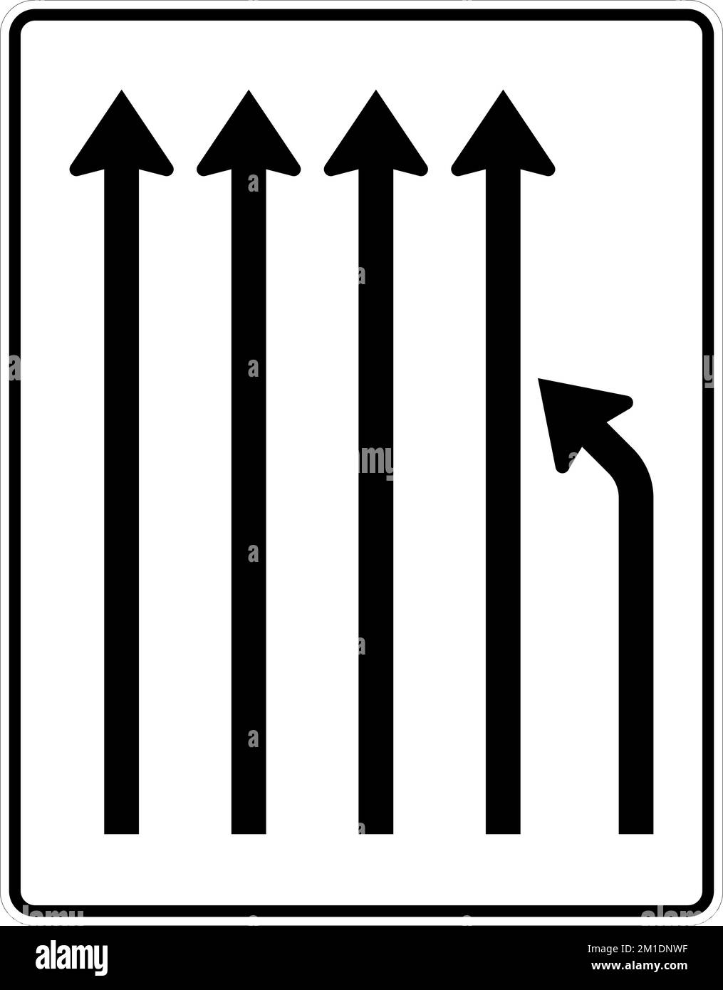 This sign indicates the end of a lanelanes. All the traffic in this ...