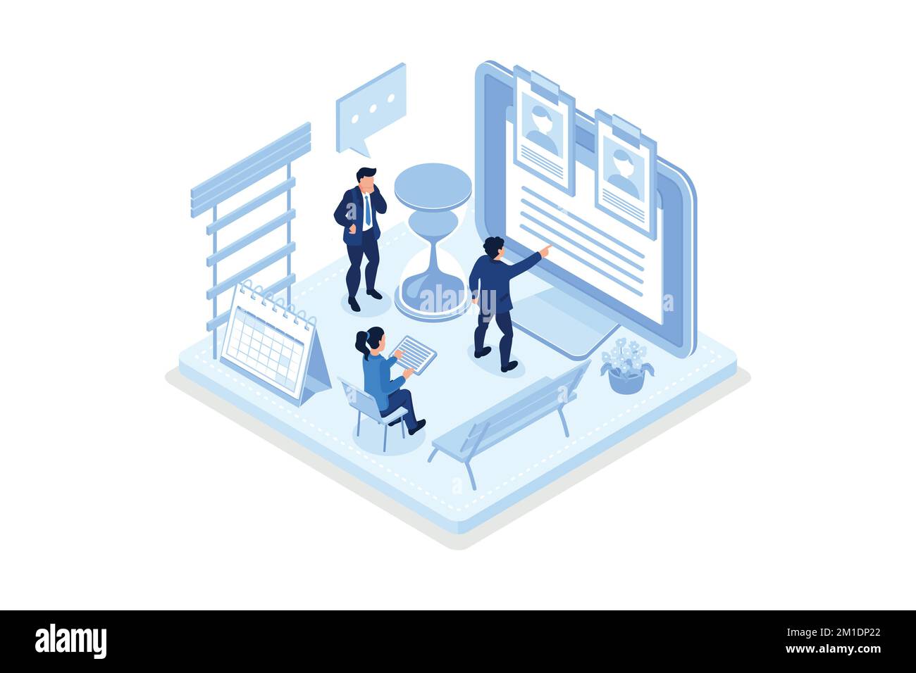 Characters looking at resume and choosing candidate for job. Hr ...