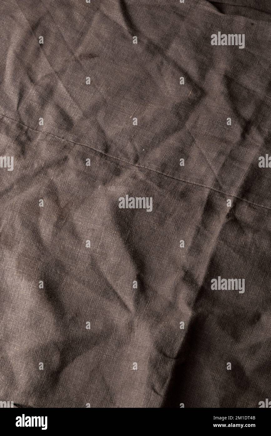 Crumpled piece of linen fabric, vintage hemp texture Stock Photo - Alamy