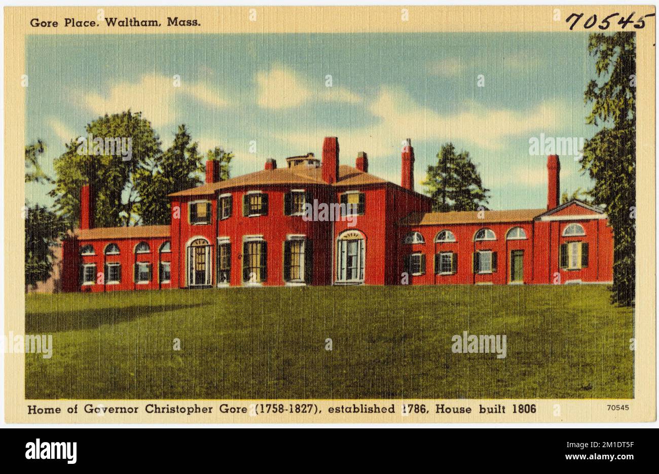 Gore Place, Waltham, Mass., home of Governor Christopher Gore (1758 ...