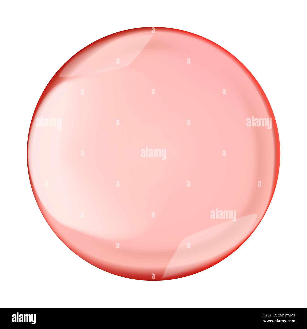 Red transparent bubble or round drop isolated on white background Stock ...