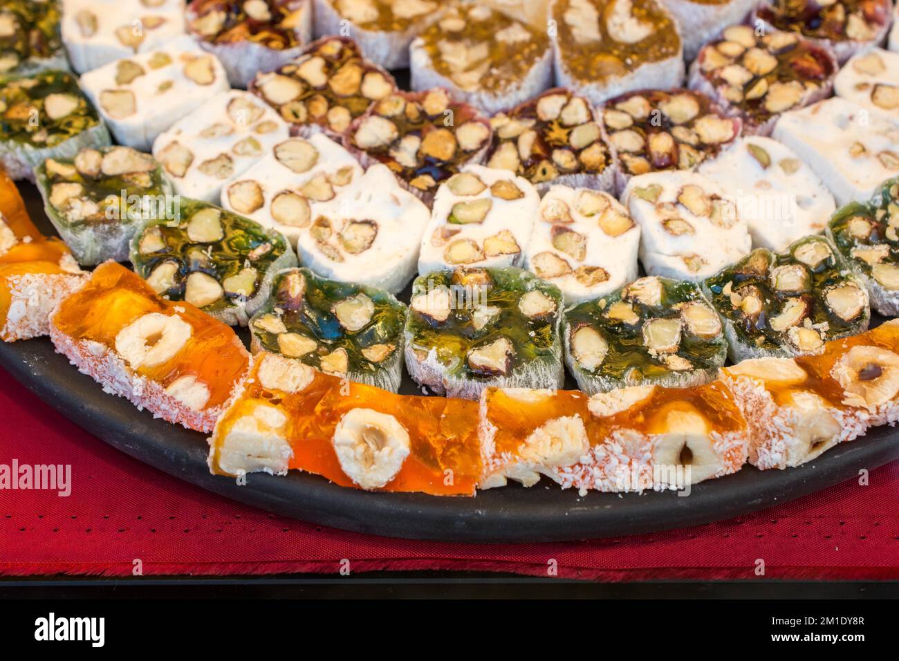 Turkish delight sweets made in Traditional style Stock Photo - Alamy
