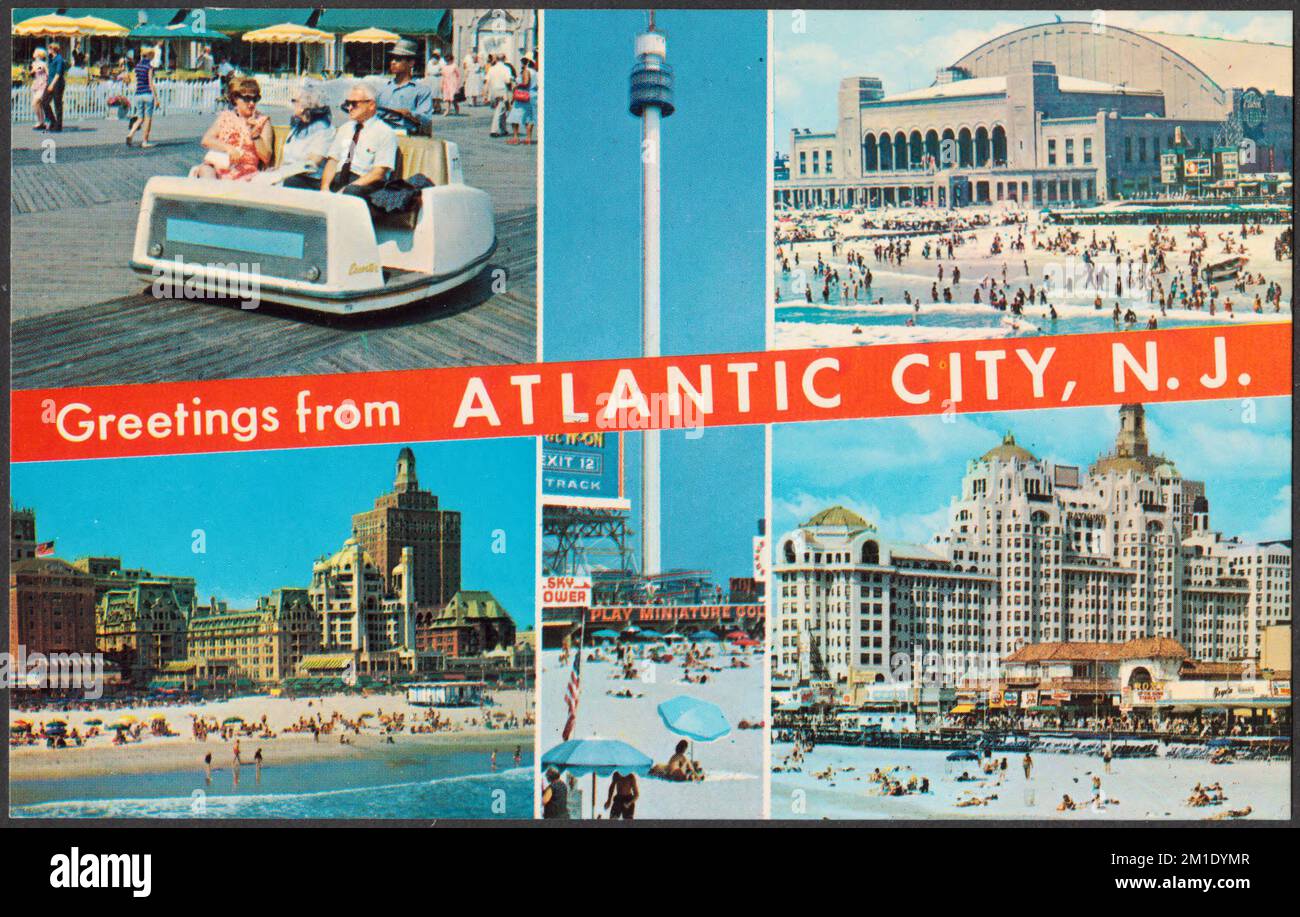 Greetings from Atlantic City, N.J. , Beaches, Boardwalks, Hotels ...