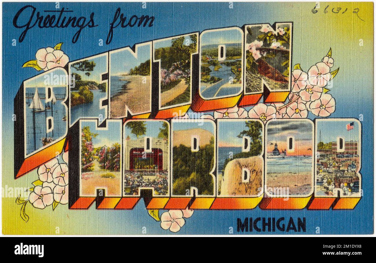 Greetings from Benton Harbor Michigan , Tichnor Brothers Collection ...