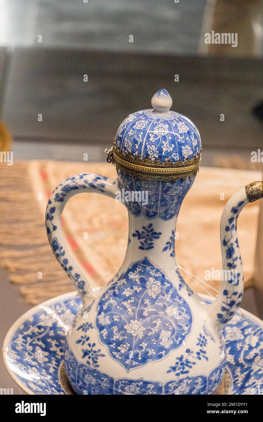 Very old style clay ewer water jar in view Stock Photo - Alamy