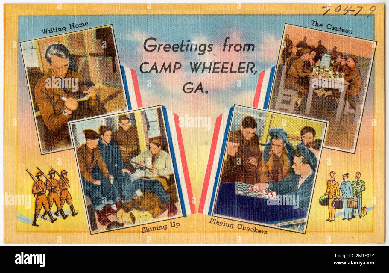 Greetings from Camp Wheeler, GA. -- writing home, shining up, playing ...