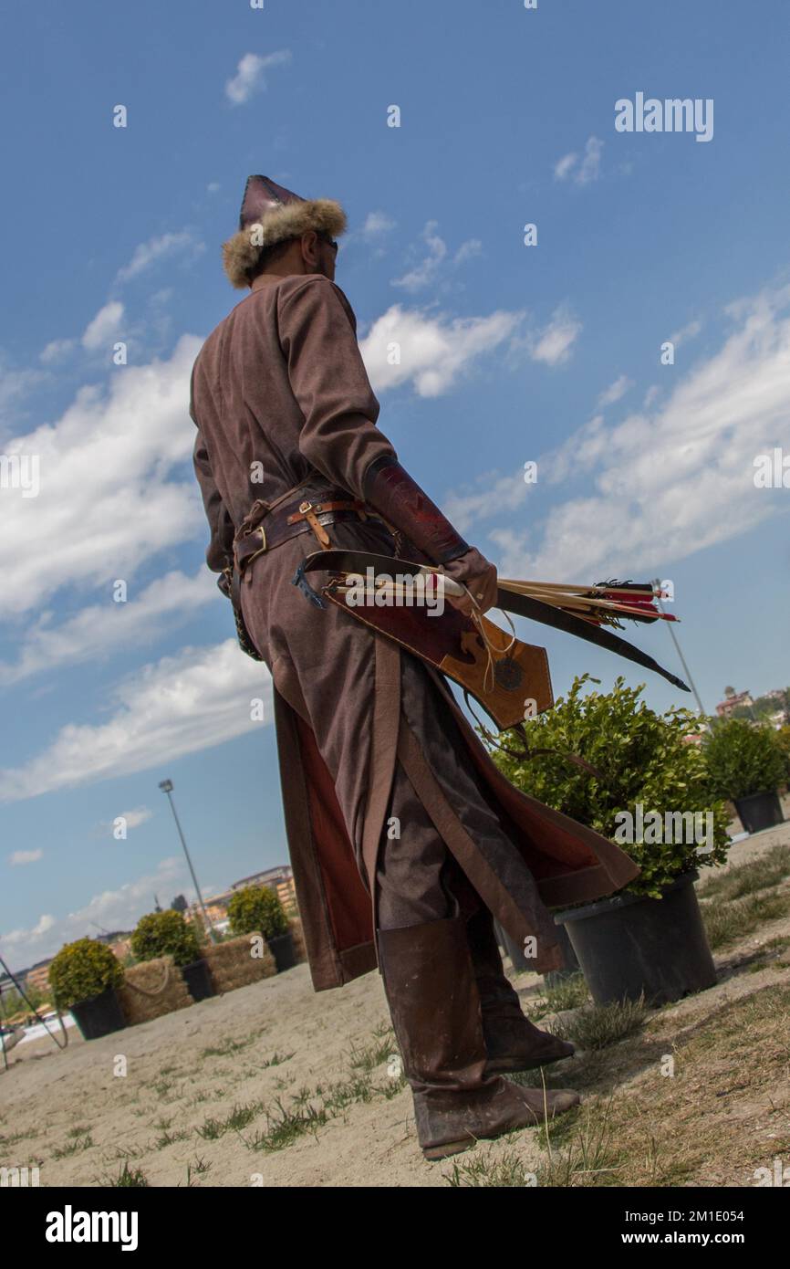 Turkish man and horseman ethnic clothes examples Stock Photo - Alamy