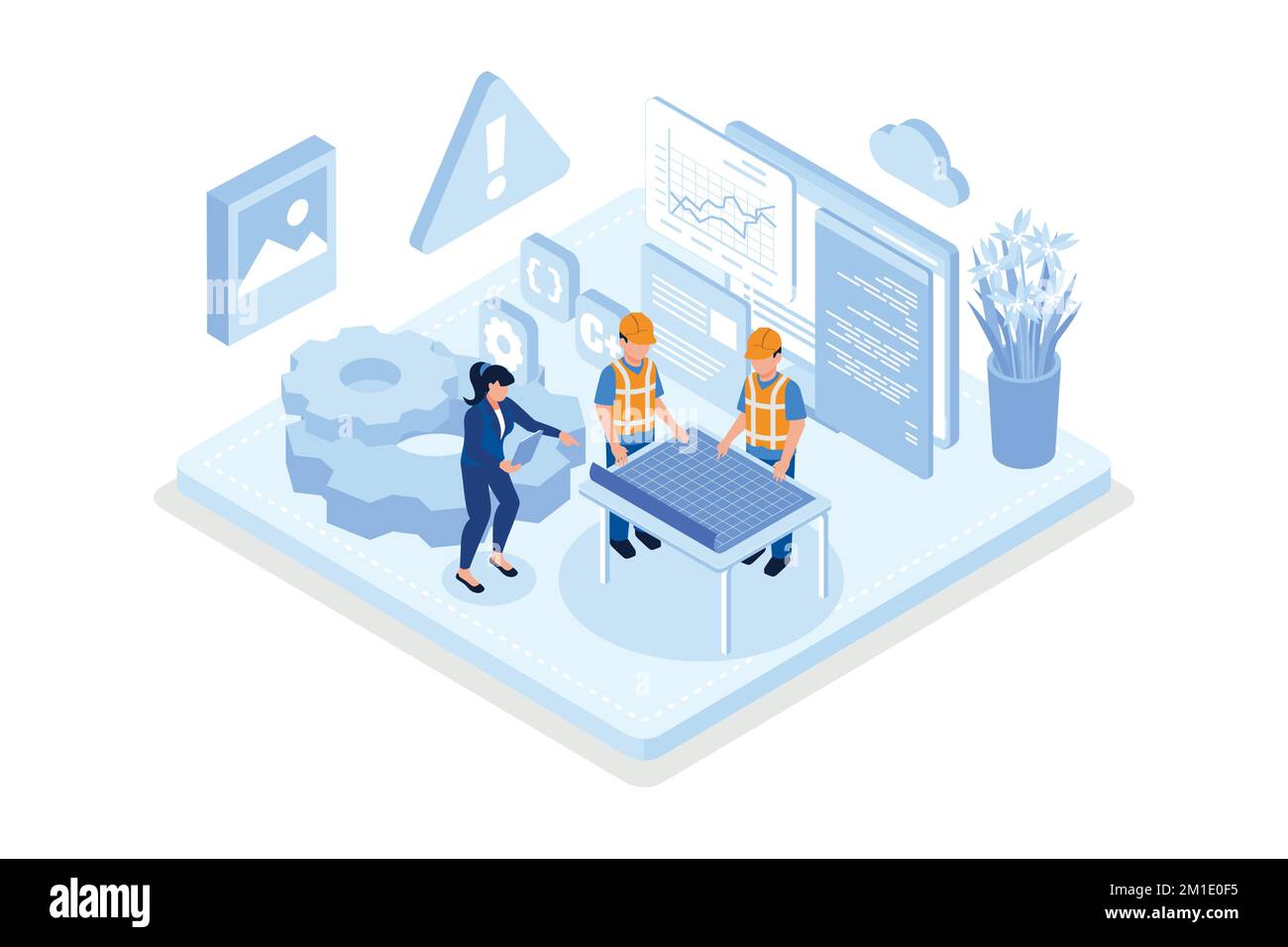 People Characters Developing Web Site Woman And Man Solving Errors And Bugs Website