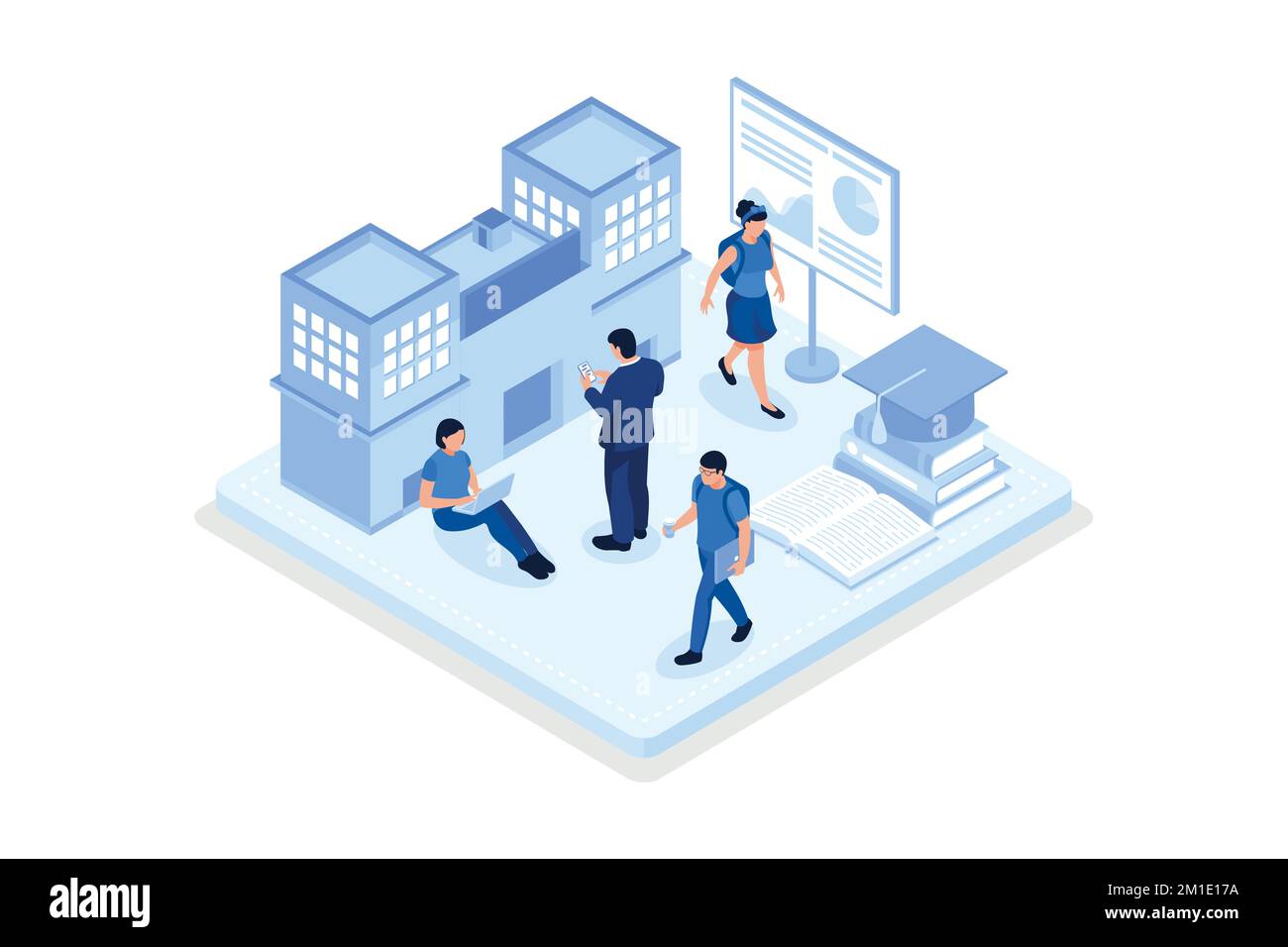 Students in university campus concept with text place. Can use for web banner, infographics ...