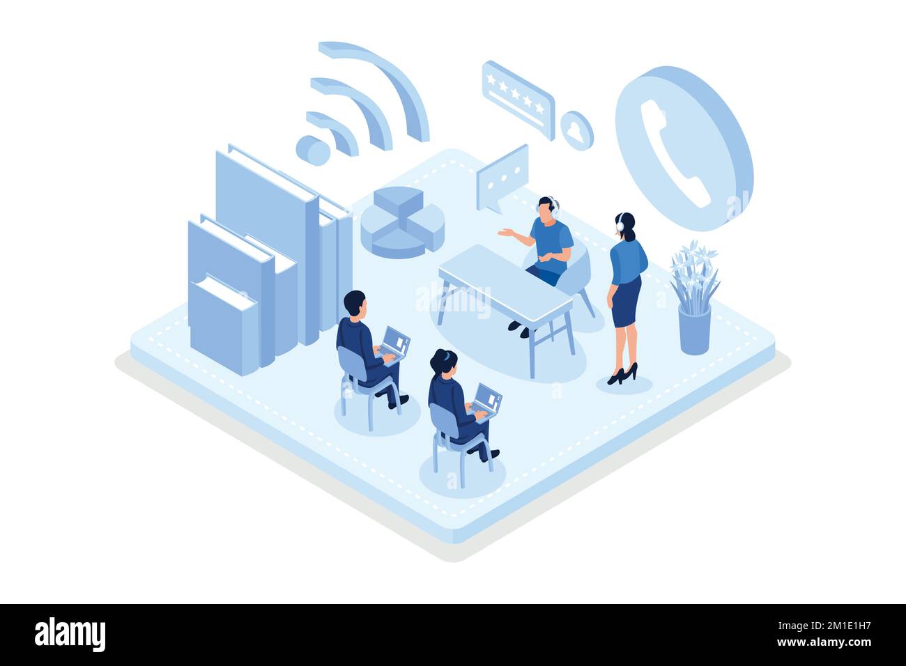 Customer support concept. Can use for web banner, infographics, hero images, isometric vector ...