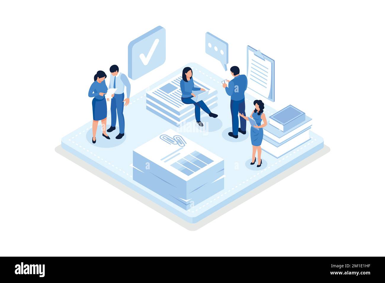 People do paperwork concept design. Can use for web banner ...