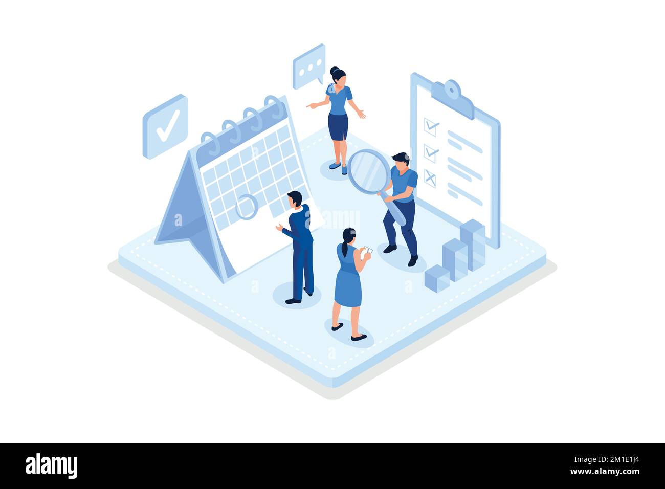 Woman Planing and Putting Check Mark on Laptop Screen. Office Desk with ...