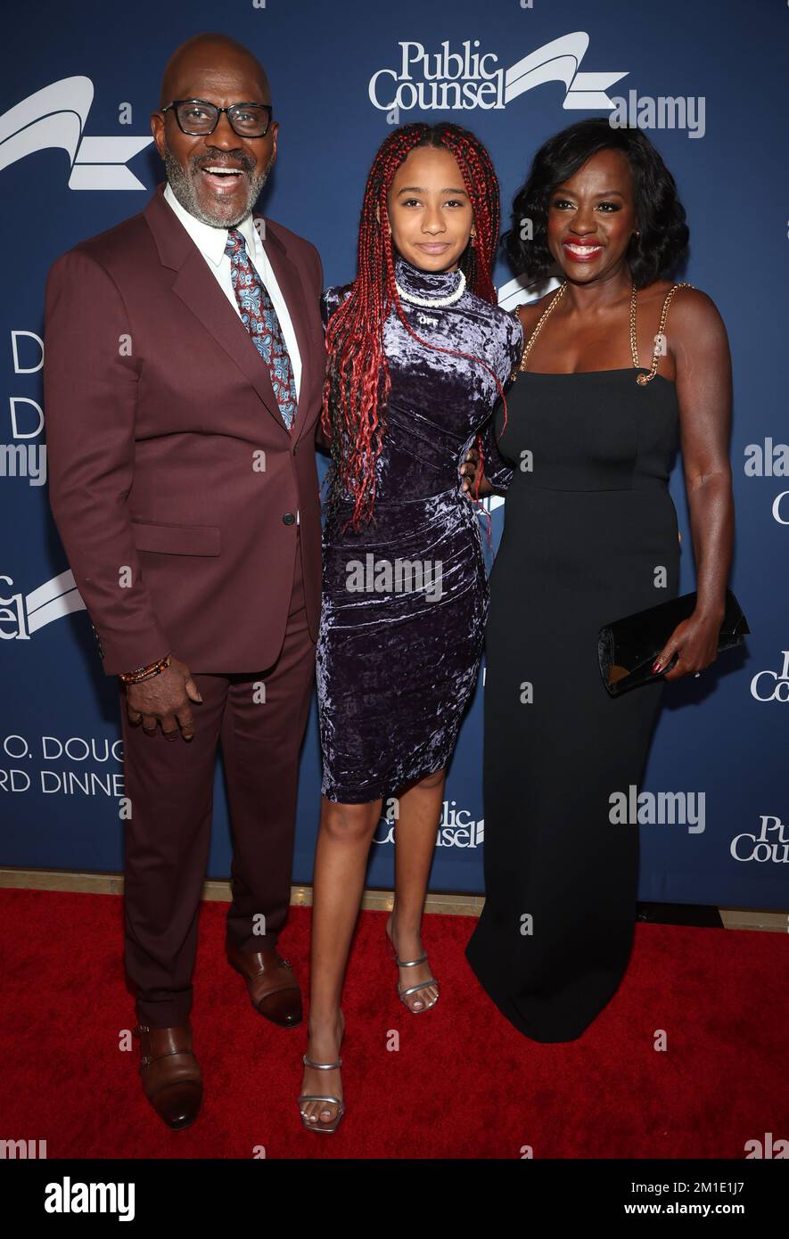 11 December 2022 beverly Hills, California - Julius Tennon, Genesis Tennon, Viola Davis. Public ...
