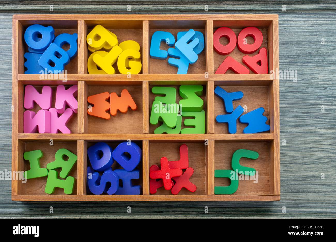 Colorful Letters of Alphabet made of wood Stock Photo - Alamy