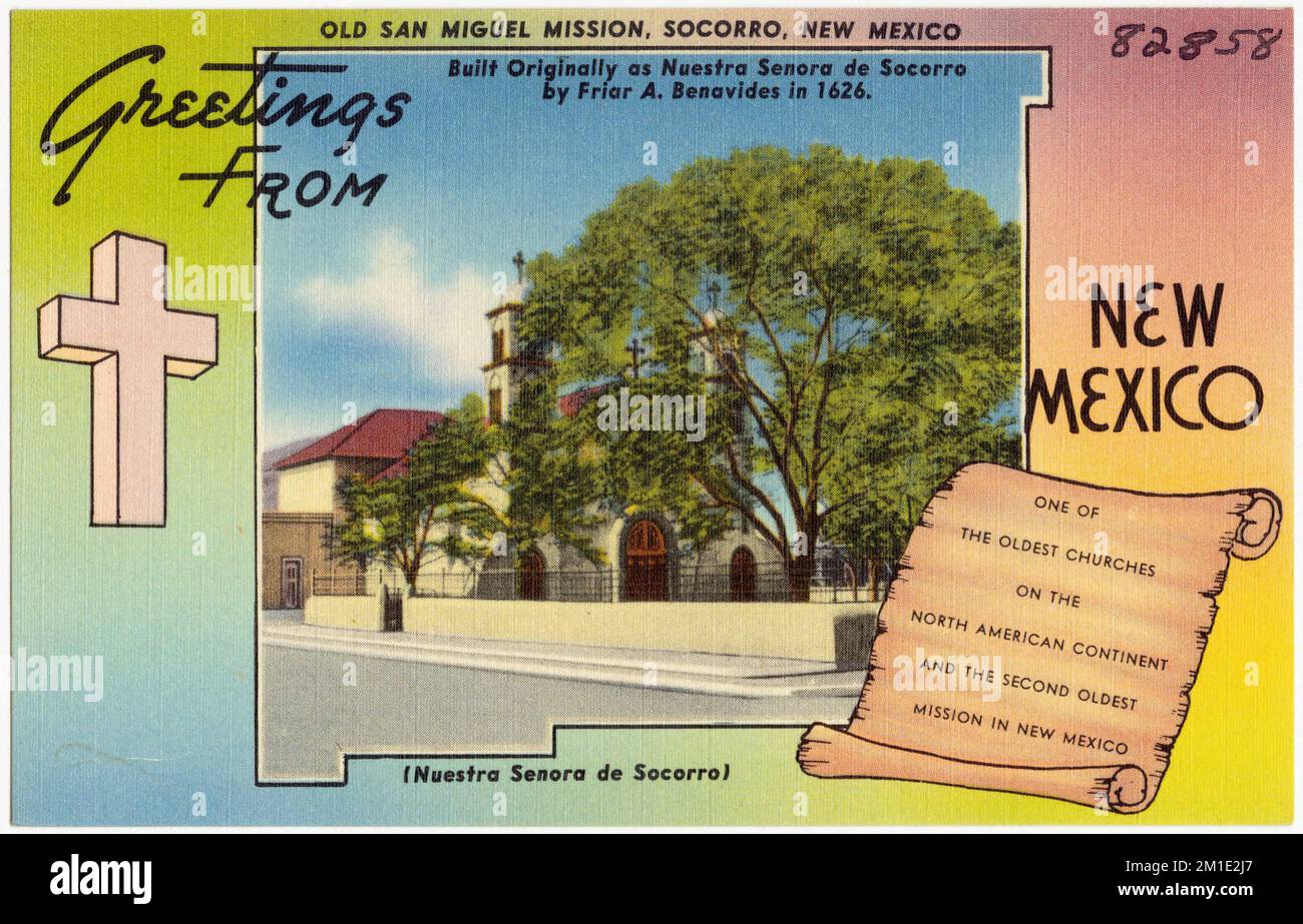 Greetings from New Mexico. Old San Miguel Mission, Socorro, New Mexico ...