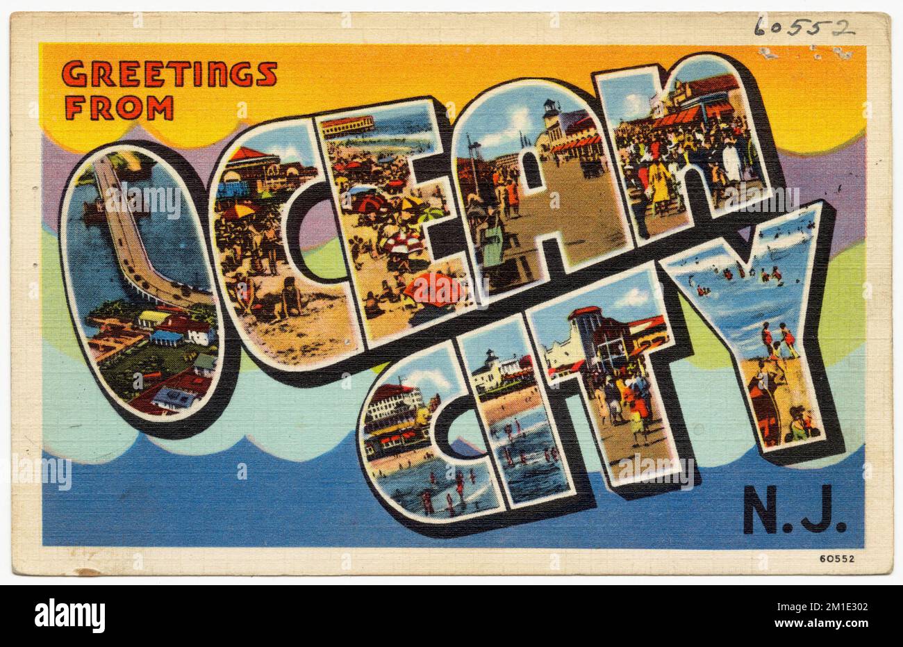Greetings from Ocean City, N.J. , Beaches, Tichnor Brothers Collection ...