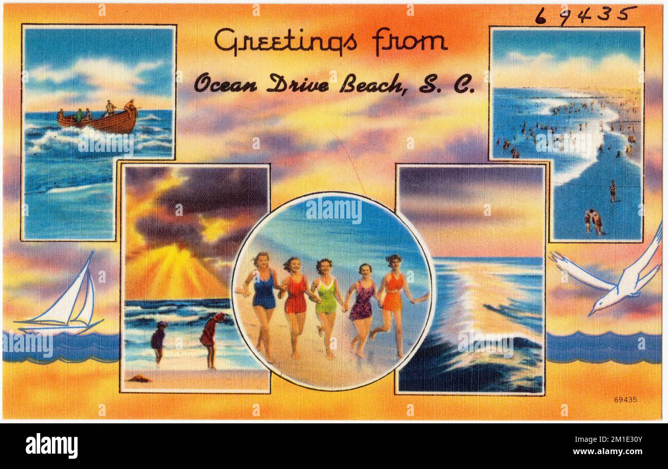 Greetings from Ocean Drive Beach, S. C. , Beaches, Boats, Ships, Seas ...