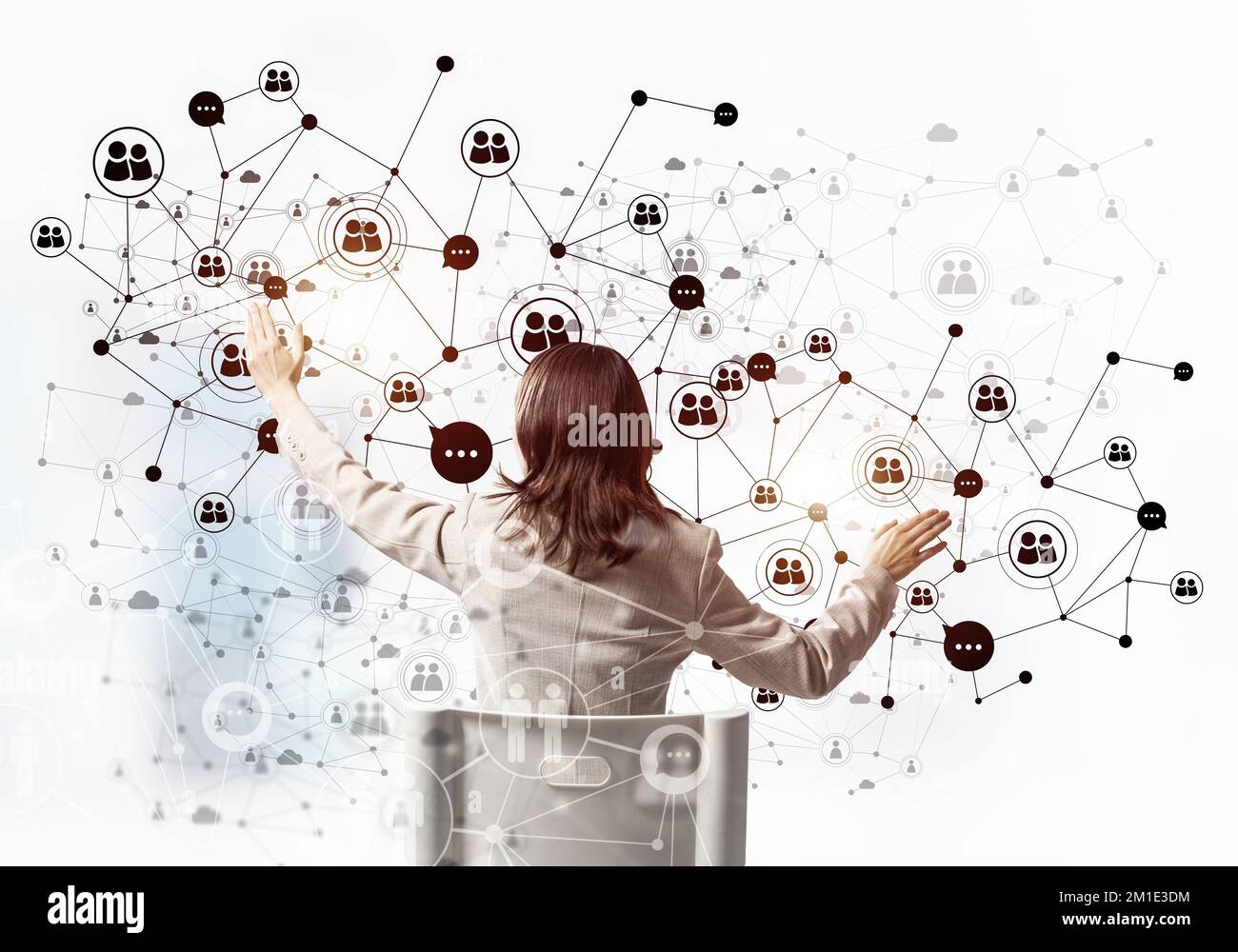 HR specialist managing abstract social network Stock Photo - Alamy