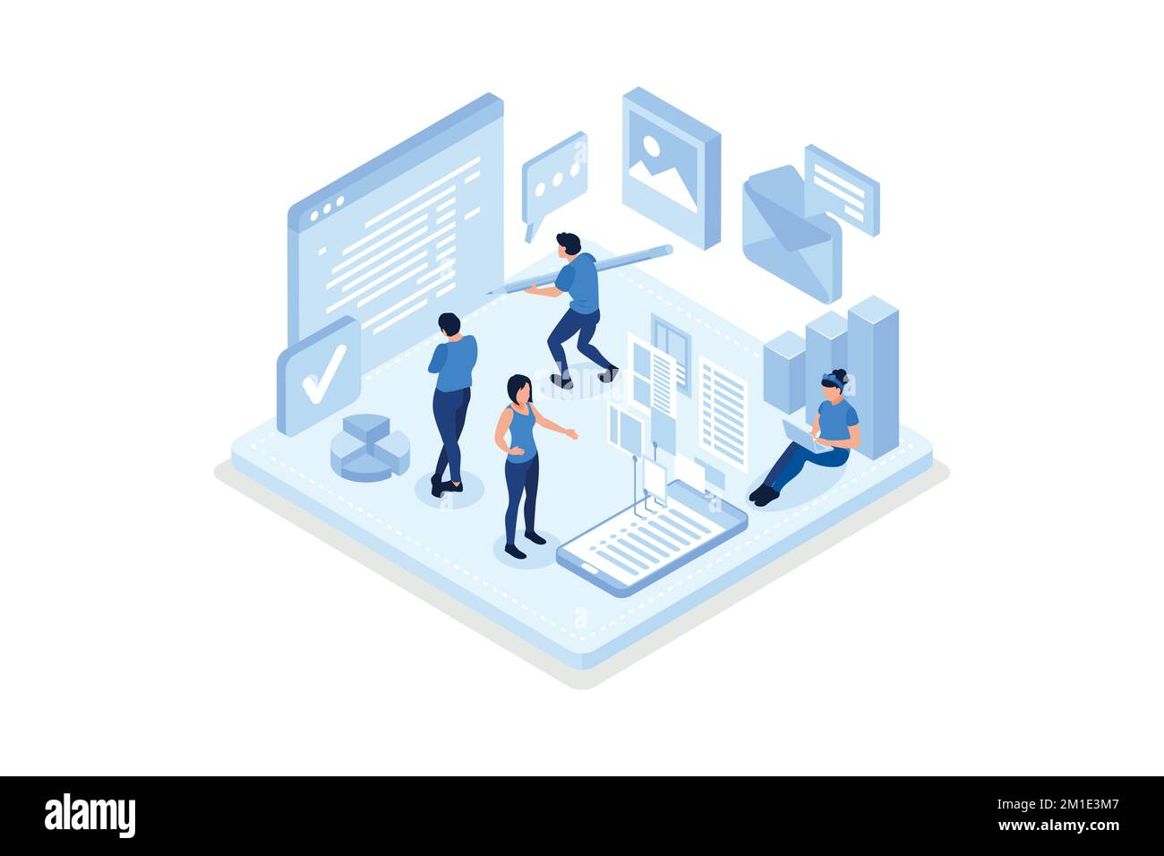 Seo and content marketing banner with character. Can use for web banner ...