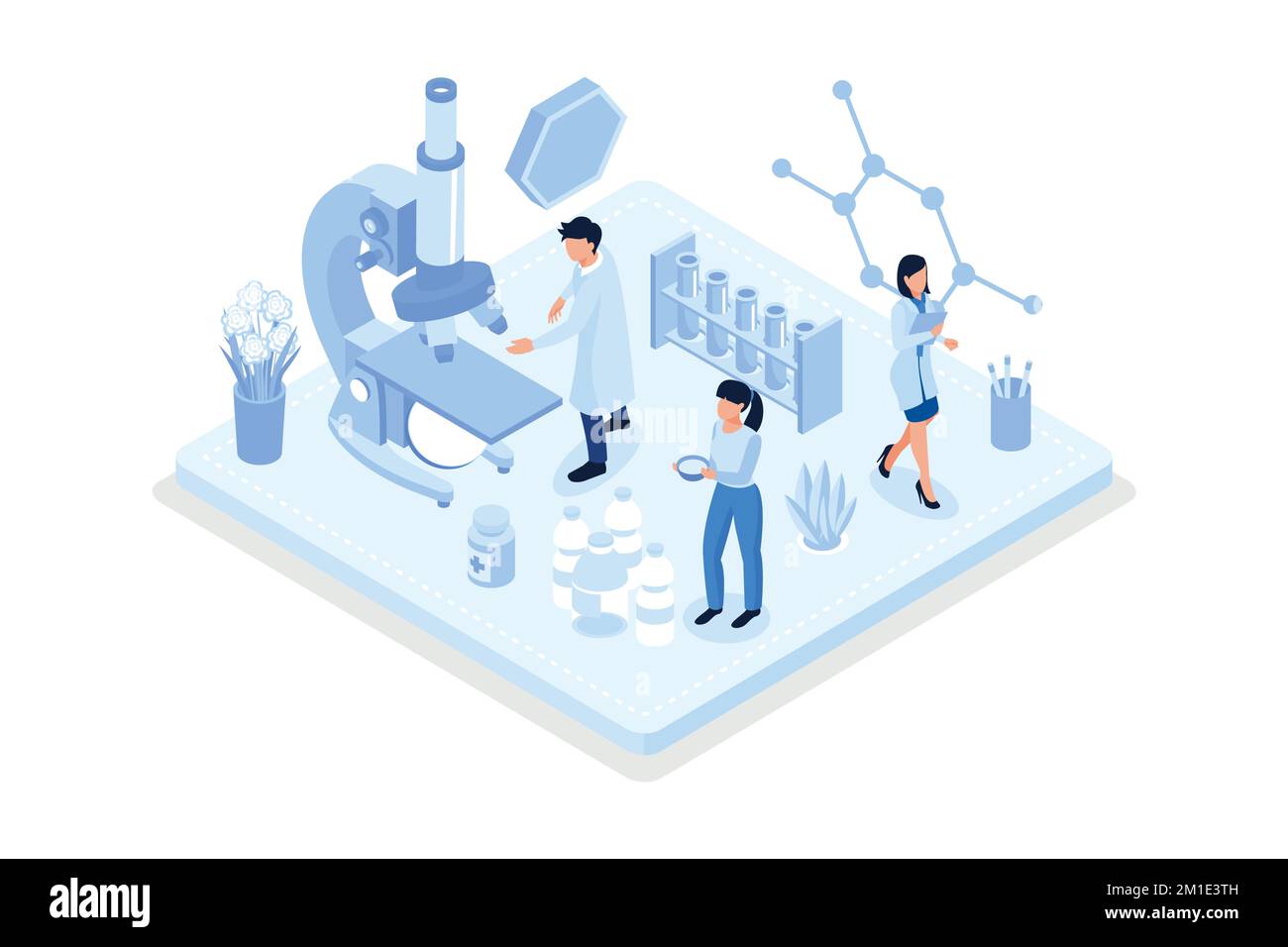 Medical research concept. Can use for web banner, infographics, hero images, isometric vector ...