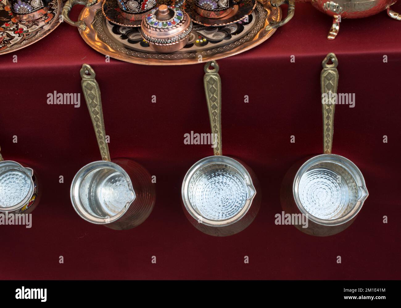 Turkish coffee pots made in a traditional style Stock Photo - Alamy