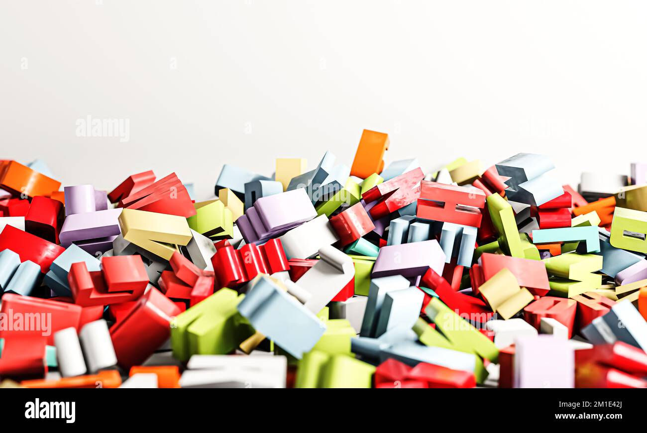 falling letters isolated on white background 3d illustration Stock ...